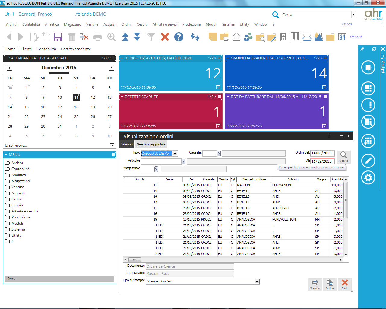 Software gestionale client/server per medie e grandi aziende